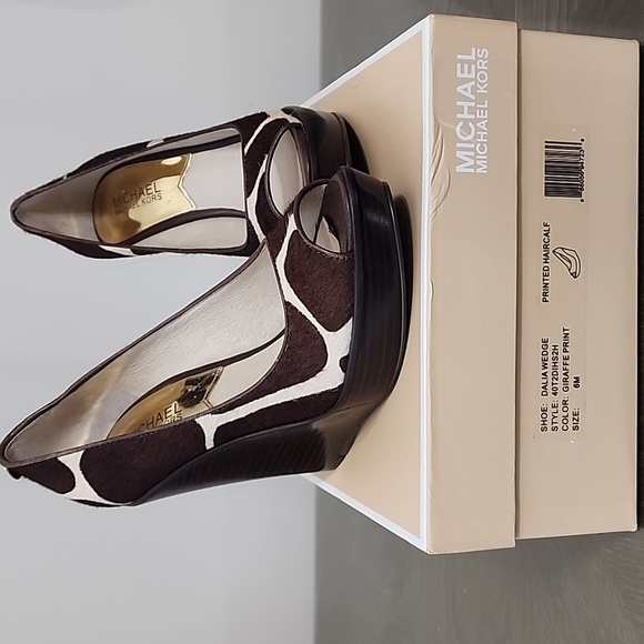 MICHAEL Michael Kors | Shoes | Michael Michael Kors Dalia Wedge Giraffe ...